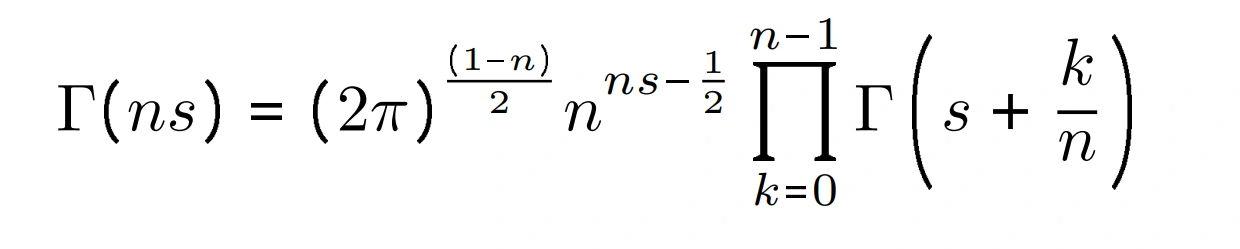 Gauss's multiplication Formula - Positive Increment