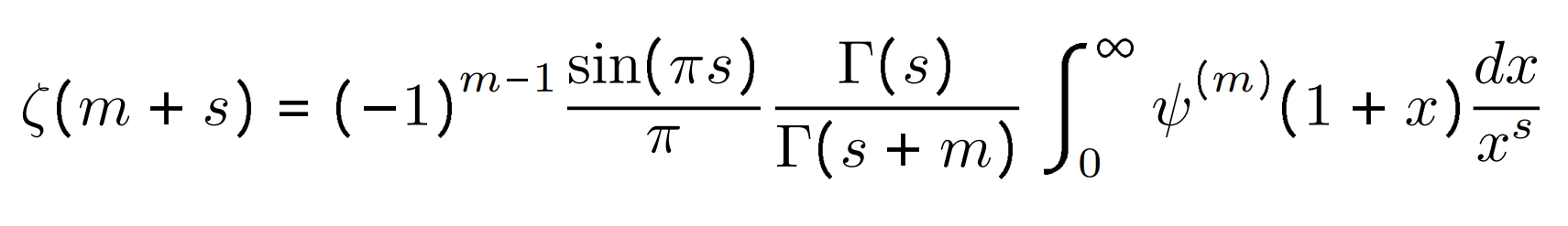 Formula using the Polygamma Function - Positive Increment